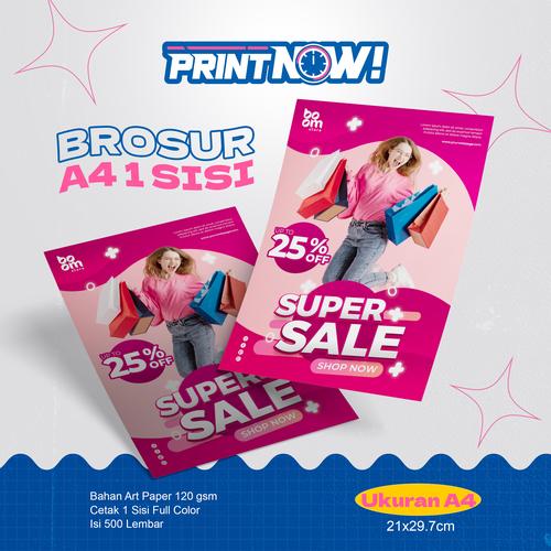 Jual Cetak Brosur / Flayer Kilat A4 1 sisi -1 Rim - Brosur Custom Art ...