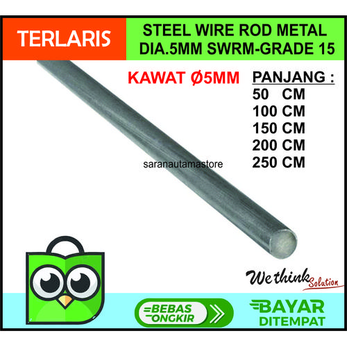 Jual BESI BEHEL STEEL WIRE ROD KAWAT BESI DIAMETER 5MM AS LURUS 100 CM ...