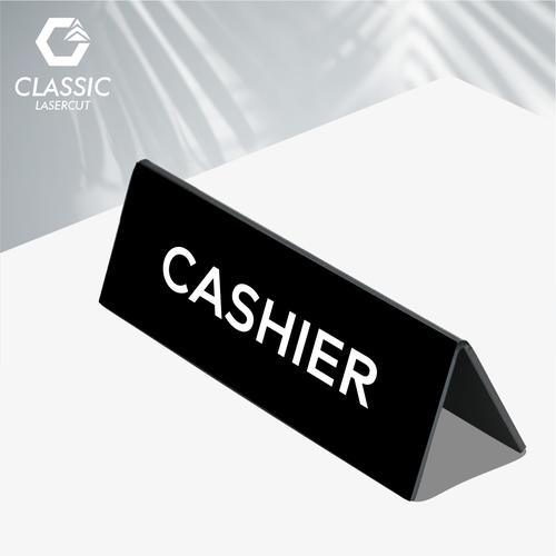 Jual Tulisan Papan Meja Akrilik / Table Sign Cashier / Sign Penanda ...