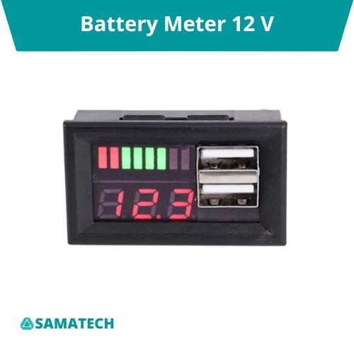 Jual Battery Volt Meter Indikator Level Kapasitas Baterai Aki 12V 2 USB ...