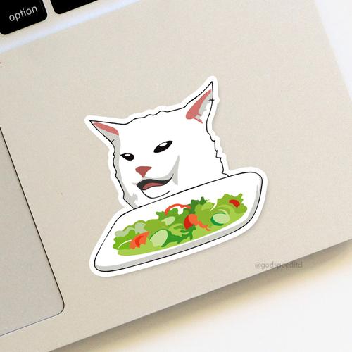 Jual Confused Cat from Woman Yelling at a Cat Meme Sticker - Kota ...