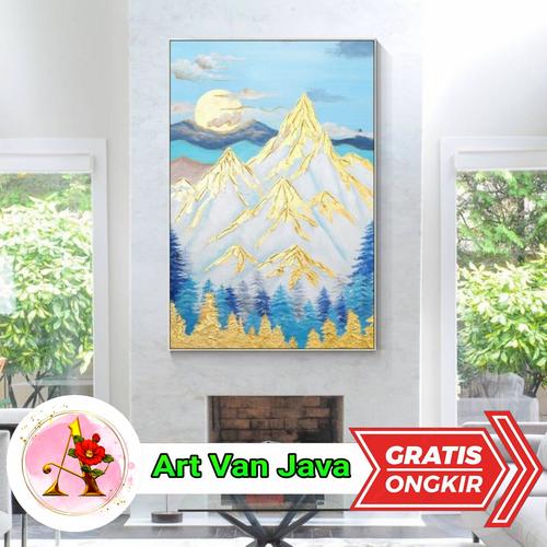 Jual lukisan abstrak modern art hiasan dinding dekorasi rumah gunung ...