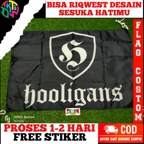 Jual bendera suporter MURAH ( 90 X 60 CM HOOLIGANS ) READY STOK - Kab ...