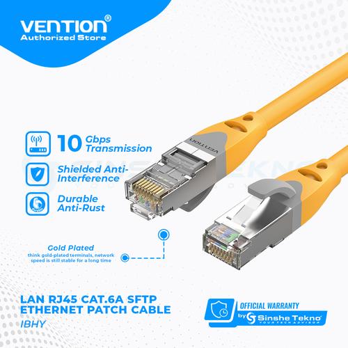 Jual Vention Kabel Lan Cat6a Cat6 Ethernet RJ45 Gigabit SSTP SFTP - IBH Yellow, 3 Meter ...