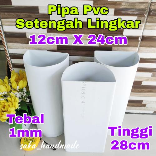 Jual PIPA PARALON/PVC SETENGAH LINGKAR 4" TINGGI 28cm TEBAL 1mm - 28 cm ...