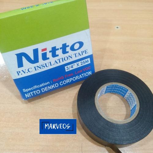Jual Isolasi Nitto Listrik Hitam 3/4 inch x 25M / Selotip PVC Tape ...