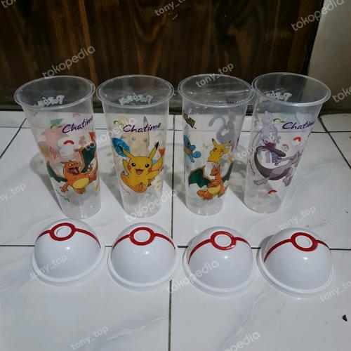 Jual Gelas Cup Pokemon Chatime Cha Time Pikachu Mewtwo Charizard ...