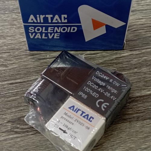 Jual Solenoid valve 2v 025-08 airtac 2 way in out ukuran drat 1/4" - DC ...