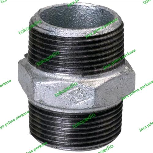 Jual Double nepel Galvanis drat 1/2" inch / fitting drat galvanis ...