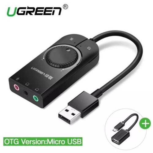 Jual Ugreen Soundcard Eksternal with Mic and Volume Ugreen Usb Sound ...