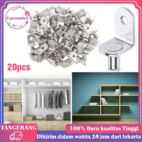 Jual 20pcs Siku L Penahan Ambalan Rak Shelf Support Spade Peg Pin Stud ...
