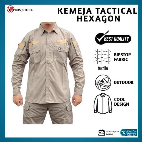 Jual KEMEJA HEXAGON LENGAN PANJANG-KEMEJA TACTICAL LAPANGAN PDL - hijau ...