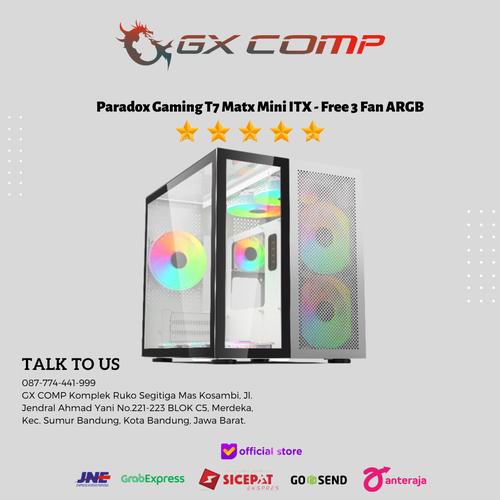 Promo Casing Paradox Gaming T7 Matx Mini ITX - Free 3 Fan ARGB Cicil 0% 3x - Kota Bandung - GX ...