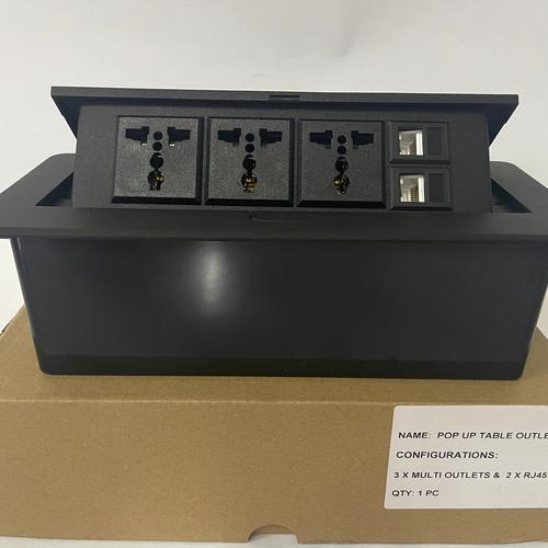 Jual Stop kontak meja pop up table Outlet multi universal telpon RJ45 ...