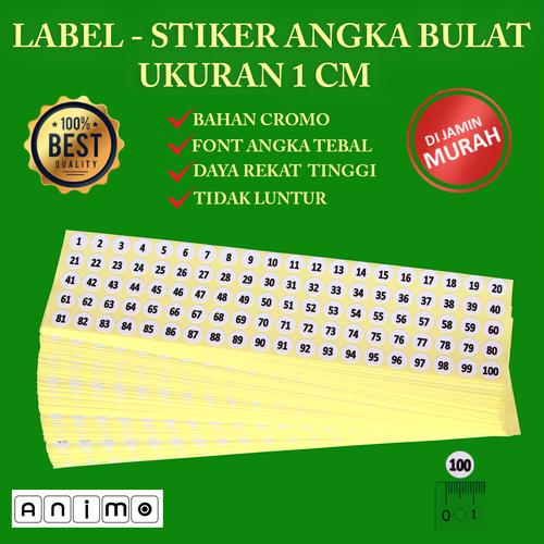 Jual LABEL - STIKER ANGKA BULAT 1 CM - ROUND NUMBER STICKERS 1 CM - 1 ...