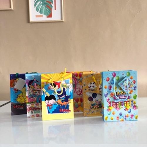 Jual ADA KERTAS UCAPAN Paper Bag Happy Birthday Pink Kuning Biru ...