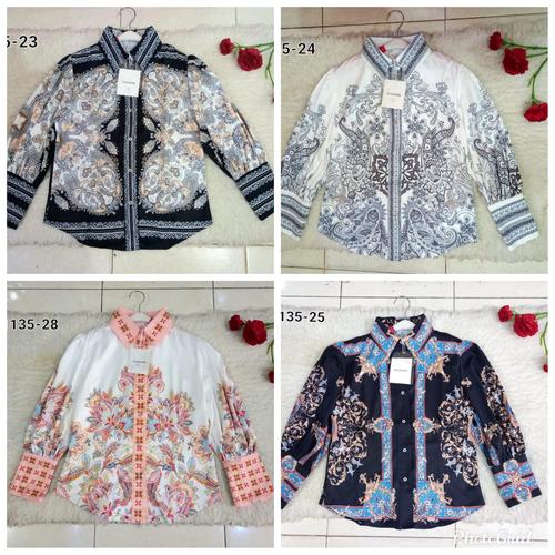 Jual Kemeja Wanita Fashion 01 Tangan Balon Silk Premium Atasan Wanita ...