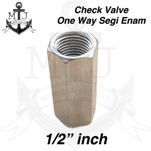 Jual Check Valve One Way Katup Gas Brass Kuningan 1/2 1/2" Inch Inchi ...