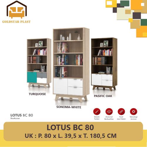 Promo Rak Buku Minimalis Modern / Rak File/Lemari Pajangan/ LOTUS BC 80 ...