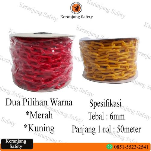 Jual Rantai Plastik 8 MM 25M / Rantai Safety Cone Chain / Pembatas ...