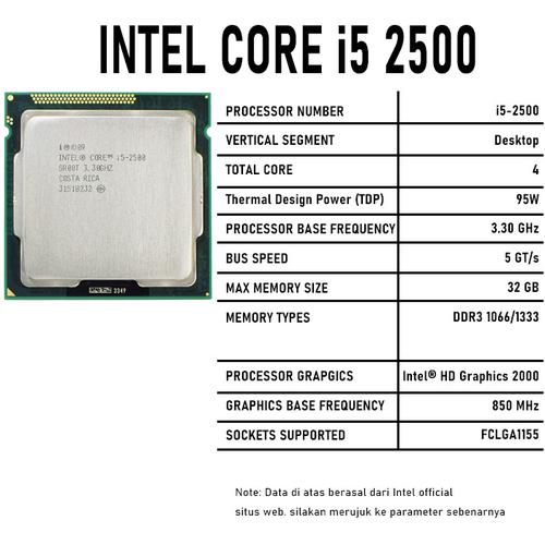 Promo processor intel core i5 2320/2400/2500 lga 1155 - I5 2400 - Kota ...