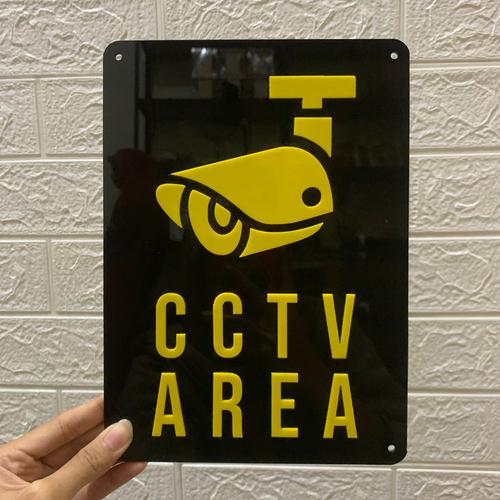 Jual Penanda CCTV AREA sign CCTV Akrilik Laser Cut - tulisan merah ...