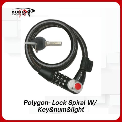 Jual Kunci Sepeda Polygon / Lock Spiral With Key, Number and Light ...