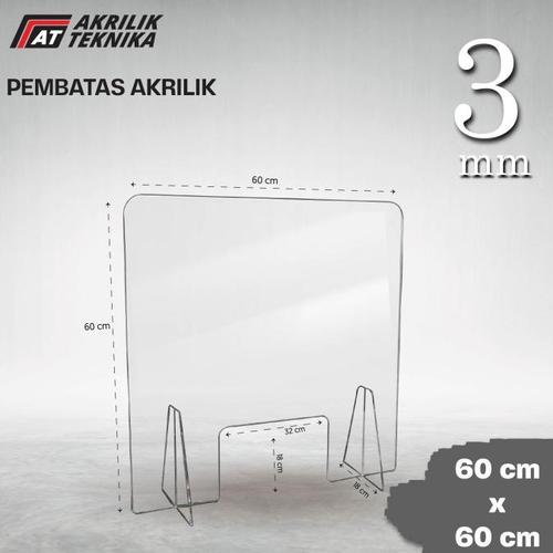 Jual Partisi / Sekat / Pembatas Meja Akrilik Table Divider 60 X 60 X ...