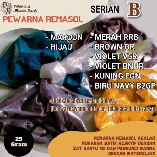 Promo ASLI PEWARNA REMASOL 25GR/TERMURAH WARNA REMASOL TIEDYE (SERIAN B ...