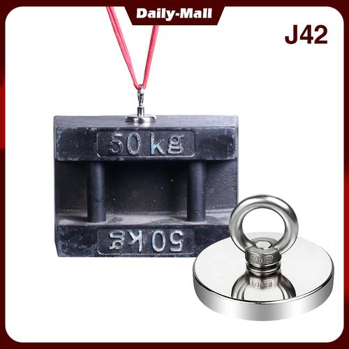 Jual 42mm Kuat 60kg Magnet Neodymium Hook Bulat Alat Magnet Super Kuat ...