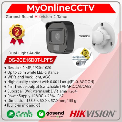 Promo DS-2CE16D0T-LPFS Hikvision Kamera CCTV Outdoor 2MP Dual Light Audio - Jakarta Barat ...