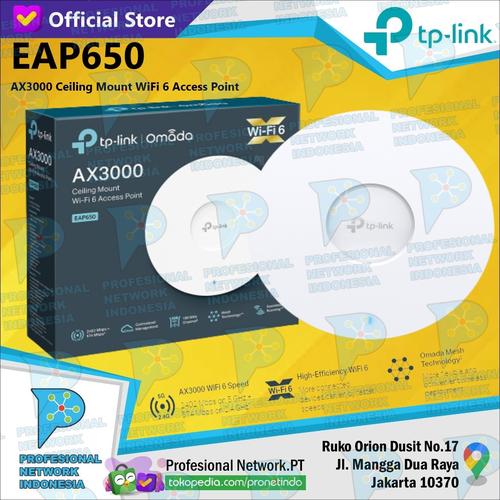 Promo TP-Link EAP650 AX3000 Ceiling Mount WiFi 6 Access Point Cicil 0% ...