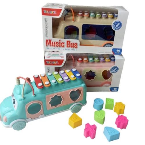 Jual MUSIC BUS XYLOPHONE MAINAN EDUKASI TOYS PUZZLE BLOCKS BUS MUSIK ...