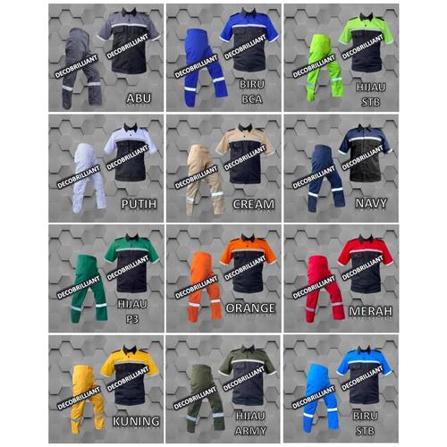 Jual Wearpack Setelan Kemeja Kerja Safety Kombinasi Lengan Pendek ...