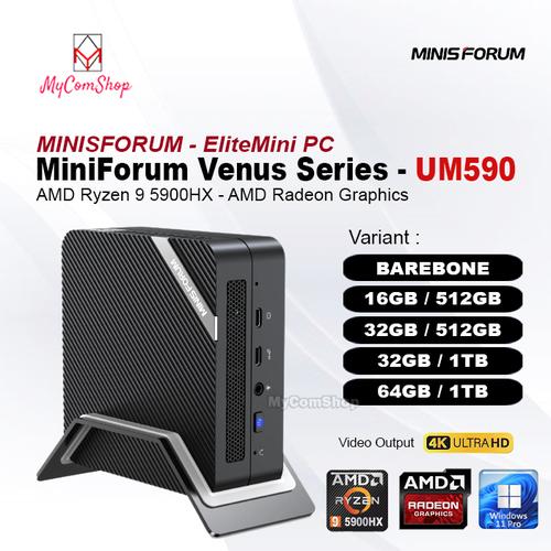 Jual MINISFORUM VENUS UM590 ELITEMINI PC RYZEN 9 5900HX AMD RADEON ...