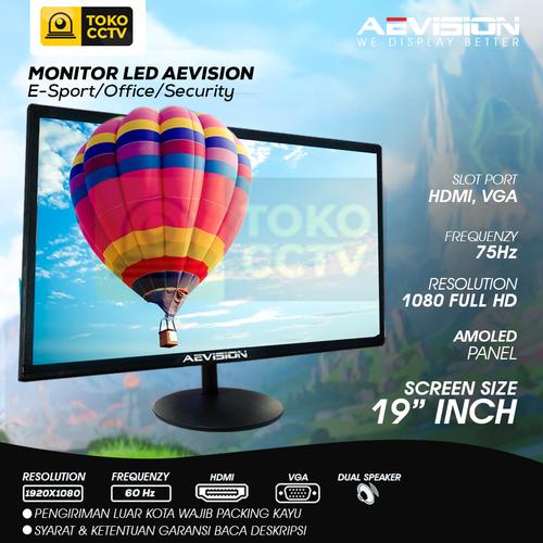 Jual Monitor LED 19" Aevision 19 inch Monitor PC AE-LED19A-2K 1920x1080 ...