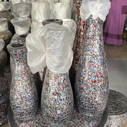 Jual Vas bunga mozaik elegan / Vas Guci Kaca / motif Bunga Kaca tempel ...