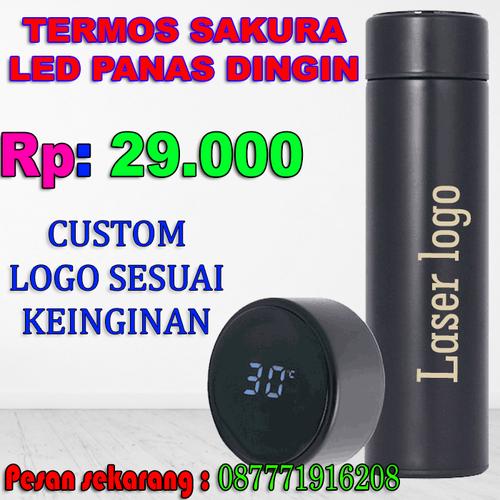 Jual TUMBLER CUSTOM LOGO/TERMOS SAKURA LED SUHU TEMPRATURE - POLOS ...