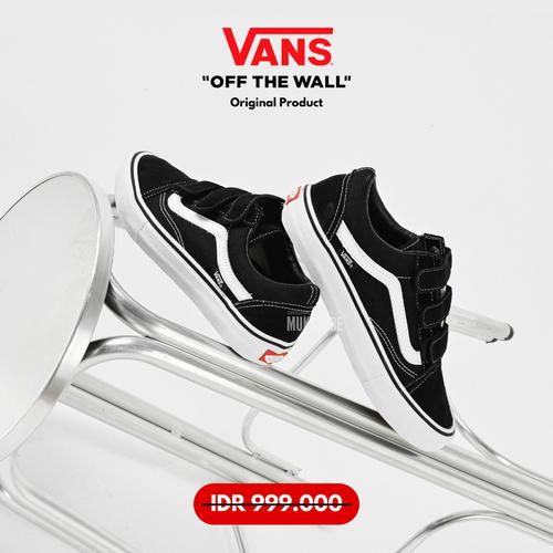 Jual Vans Old Skool Velcro PRO Black White Original - Kab. Klaten - muksvans | Tokopedia