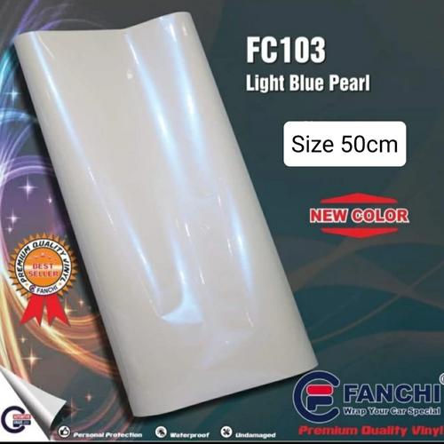 Jual 50cm Sticker Fanchi FC103 Light Blue Pearl Lembayung Biru Gloss ...