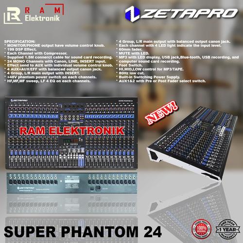 Jual Mixer 24 Channel ZETAPRO Super Phantom 24 Terbaru Original - Jakarta Barat - RAM ELECTRONIK ...