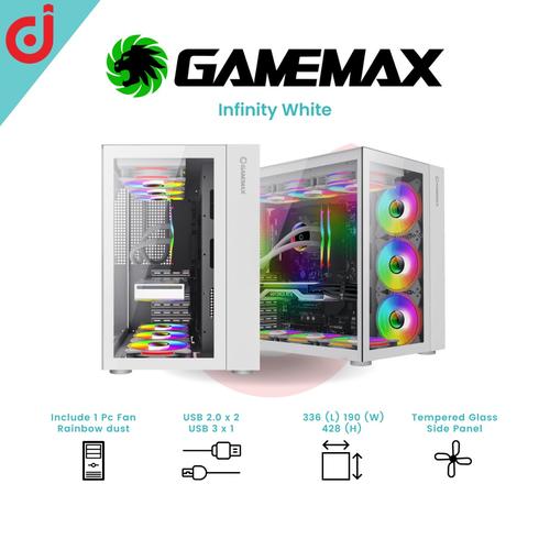 Jual Casing Gaming M-Atx Gamemax Infinity White Tempered Glass 5mm ...