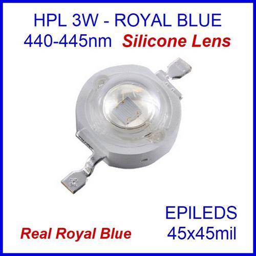 Jual HPL / LED 3W Royal Blue Epileds 45mil Silicone Lens 440-445nm ...