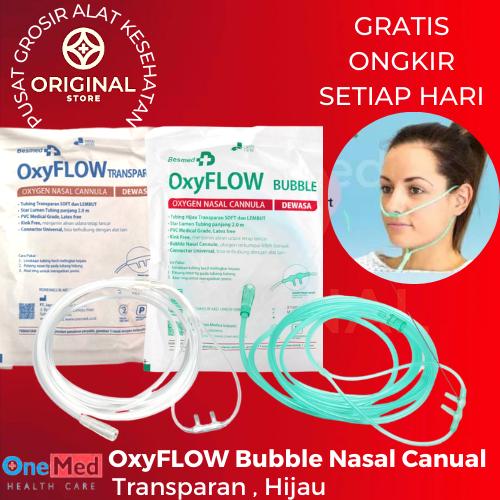 Jual Oxyflow Bubble Nasal Canula Selang Oksigen Dewasa OneMed - Hijau ...