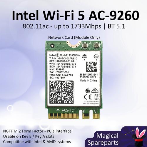 Jual Intel Wi-Fi 5 AC 9260 NGFF M.2 Wireless Network Card WiFi BT ...