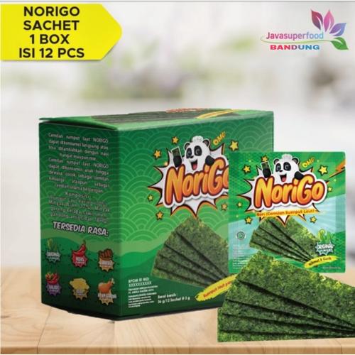 Jual Norigo 1 BOX ISI 12 / Nori Sachet Seaweed Snack 3g Rumput Laut ...