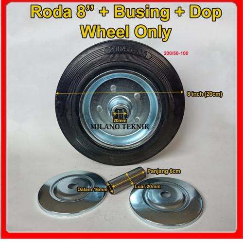 Jual Roda Karet 8 inch Wheel Obly lengkap sama bising & Dop - Jakarta ...