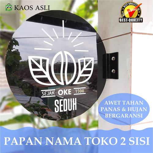 Jual Papan Nama Toko Akrilik 2 Sisi Usaha Sign Board Acrylic - 35cm ...