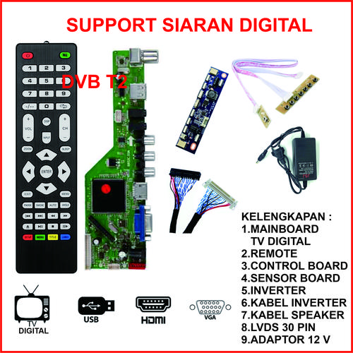 Jual MESIN TV LCD LED TV Universal Controller Board TV Digital DVB T2 ...