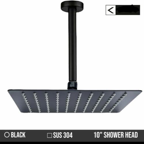 Jual SHOWER PLAFON HITAM MODEL TOTO HEAD SHOWER BLACK SHOWER RAIN HEAD ...